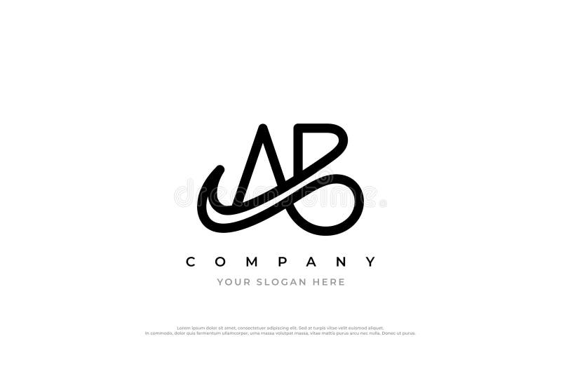 Initial AB Monogram Logo Design Stock Vector - Illustration of abstract ...