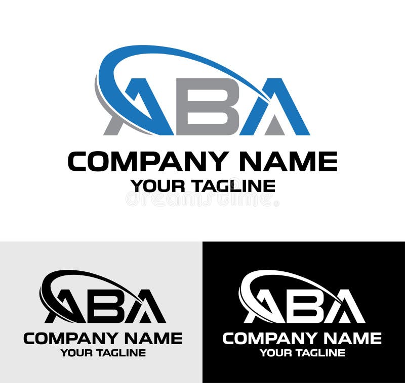 Initial ABA Letter Modern Typography Logo Design Template Stock Illustration - Illustration of ...