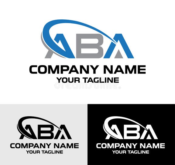 Initial ABA Letter Modern Typography Logo Design Template Stock ...