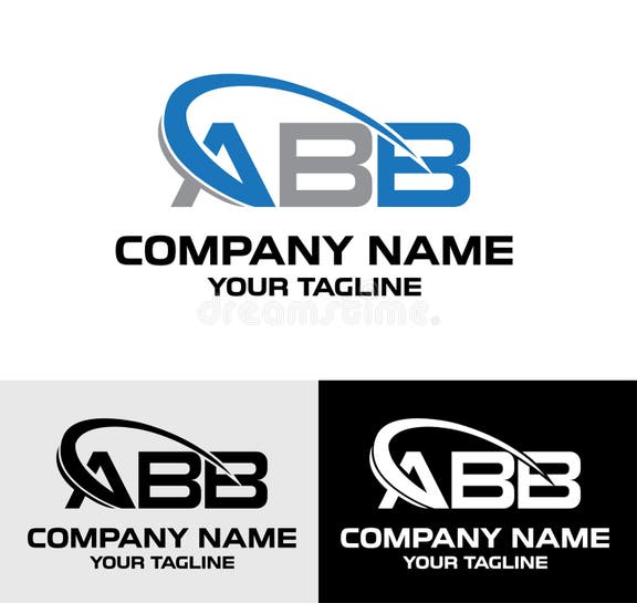 Initial ABB Letter Modern Typography Logo Design Template Stock ...