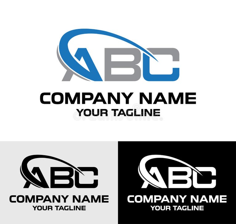 Initial ABC Letter Modern Typography Logo Design Template Stock ...