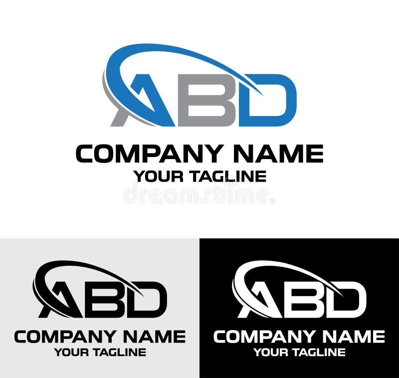 Initial ABD Letter Modern Typography Logo Design Template Stock ...