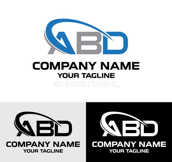 Initial ABD Letter Modern Typography Logo Design Template Stock ...