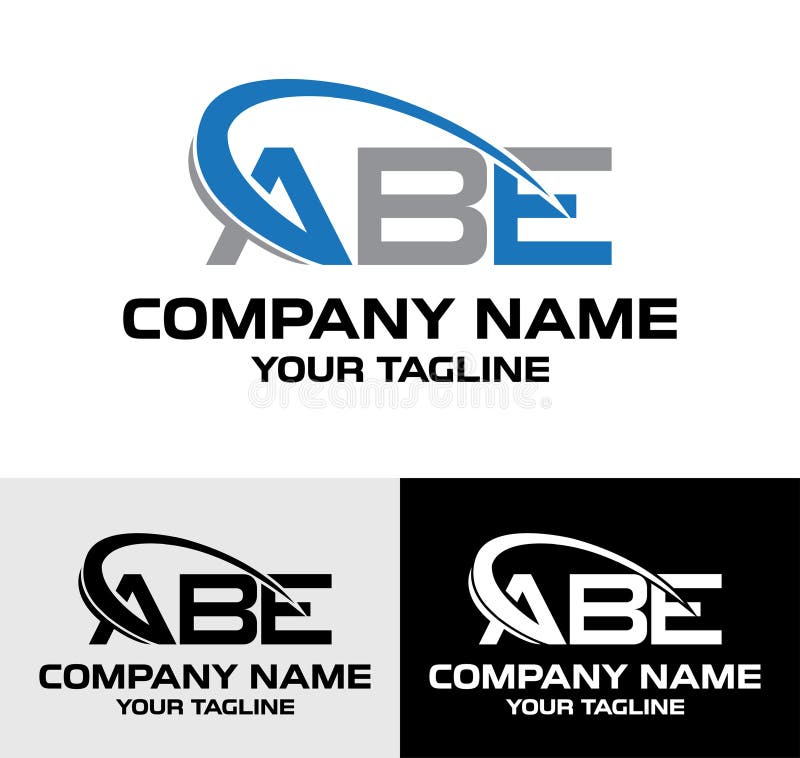 Initial ABE Letter Modern Typography Logo Design Template Stock ...