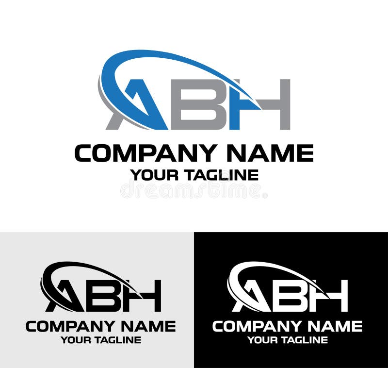 Initial ABH Letter Modern Typography Logo Design Template Stock ...