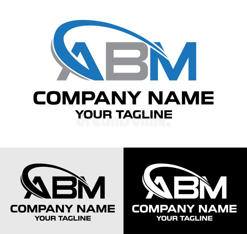 Initial ABM Letter Modern Typography Logo Design Template Stock ...