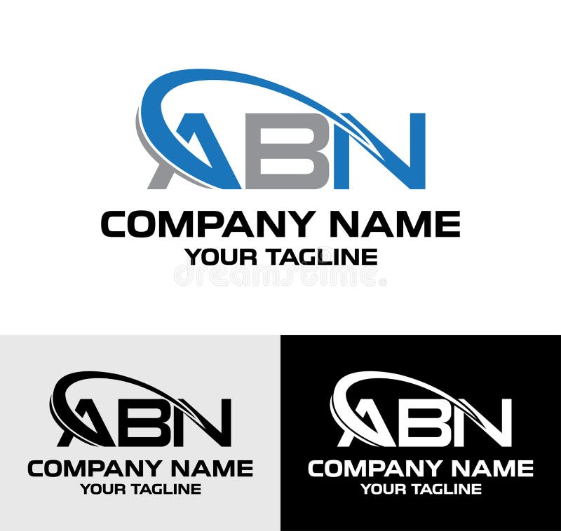 Initial ABN Letter Modern Typography Logo Design Template Stock ...
