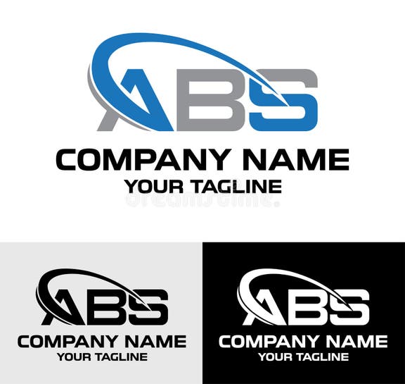 Initial ABS Letter Modern Typography Logo Design Template Stock Vector ...