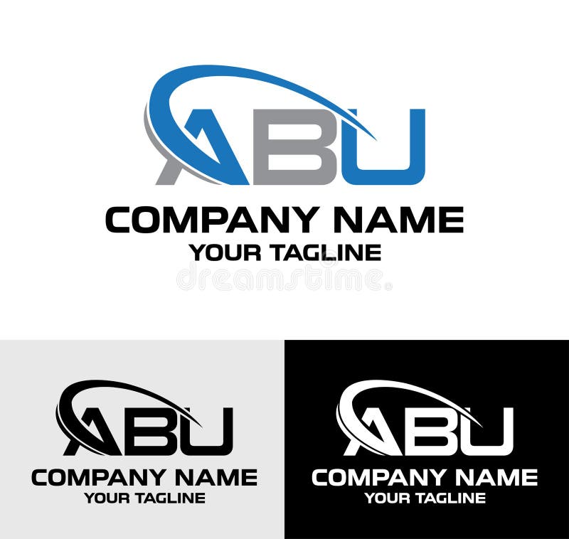 Initial ABU Letter Modern Typography Logo Design Template Stock ...