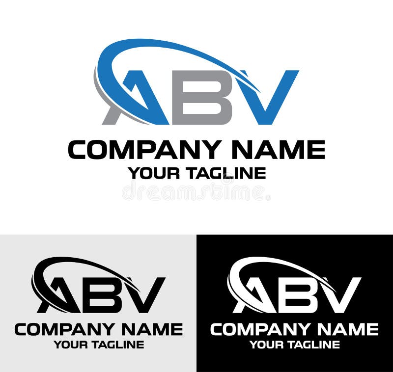 Initial ABV Letter Modern Typography Logo Design Template Stock ...