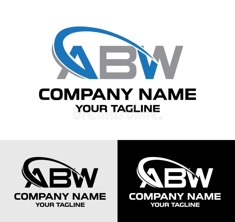 Initial ABW Letter Modern Typography Vector Unique Logo Design Template ...