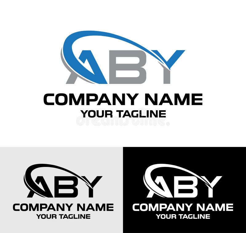 Initial ABY Letter Modern Typography Vector Logo Design Template Stock ...