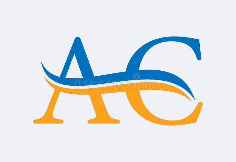 Initial AC Letter Logo Design, Vector Design Concept Stock Illustration ...