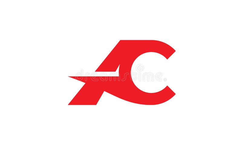 Initial AC red logo stock vector. Illustration of business - 215824151