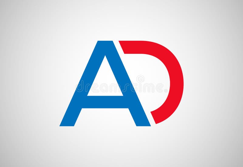 Initial AD Letter Logo Design, Vector Design Concept Stock Illustration ...
