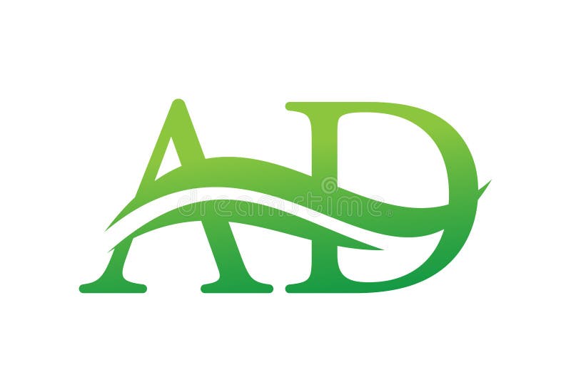Initial AD Letter Logo Design, Vector Design Concept Stock Illustration ...