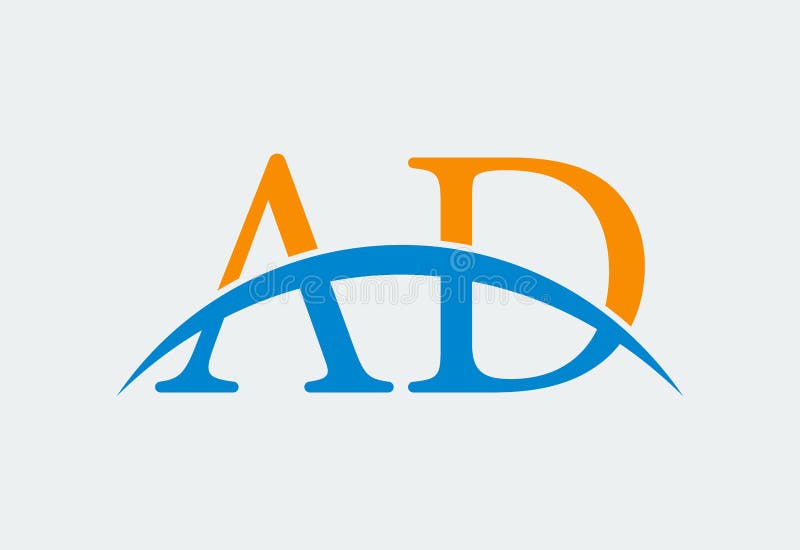 Initial AD Letter Logo Design, Vector Design Concept Stock Illustration ...