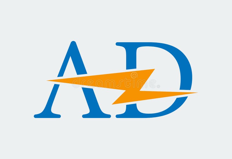 Initial AD Letter Logo Design, Vector Design Concept Stock Illustration ...