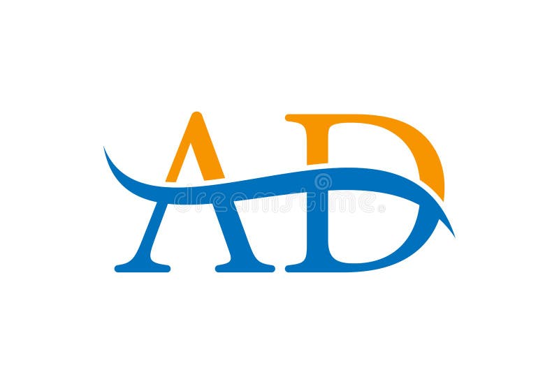 Initial AD Letter Logo Design, Vector Design Concept Stock Illustration ...