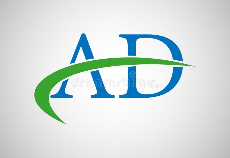 Initial AD Letter Logo Design, Vector Design Concept Stock Illustration ...