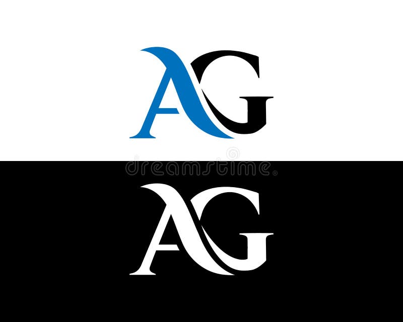Initial AG Letter Logo Design Modern Concept Stock Vector ...