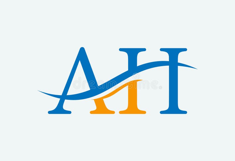 Initial AH Letter Logo Design, Vector Design Concept Stock Illustration ...
