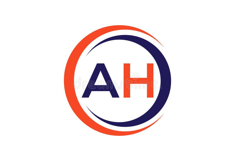 Initial AH Letter Logo Design, Vector Design Concept Stock Illustration ...