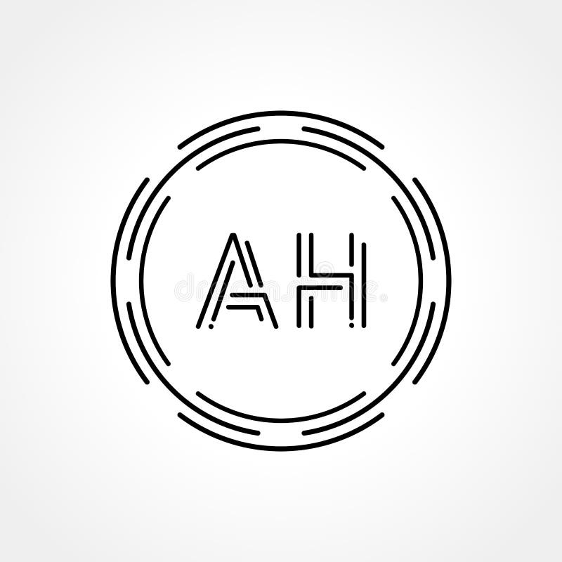 Initial AH Logo Creative Typography Vector Template. Digital Abstract ...