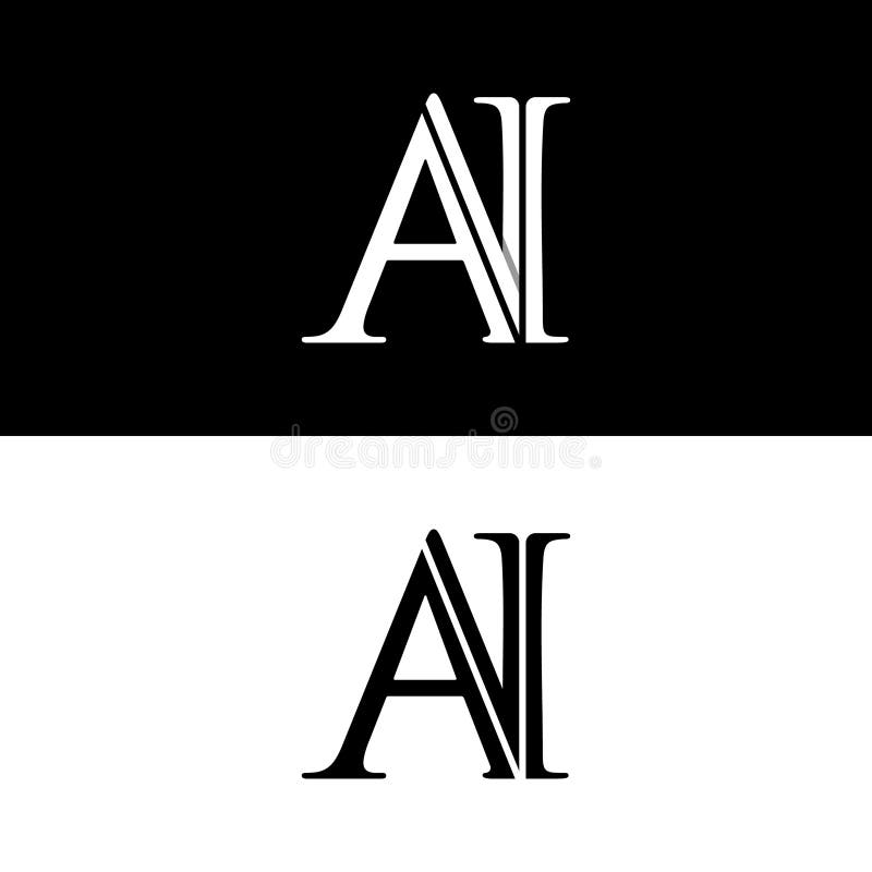 Initial AI Monogram Logo, Letter Logo Design Template Vector, Suitable ...