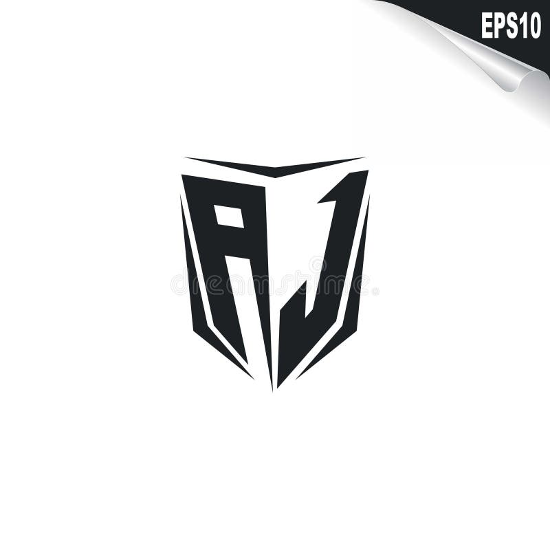 Initial AJ Logo Design with Shield Style, Logo Business Branding Stock ...