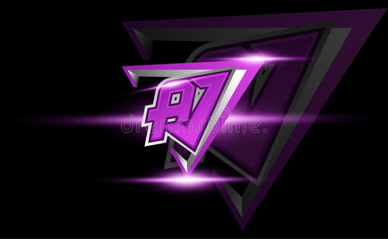 Initial AJ with Shield, Vector Initial Letters Monogram for Esport ...