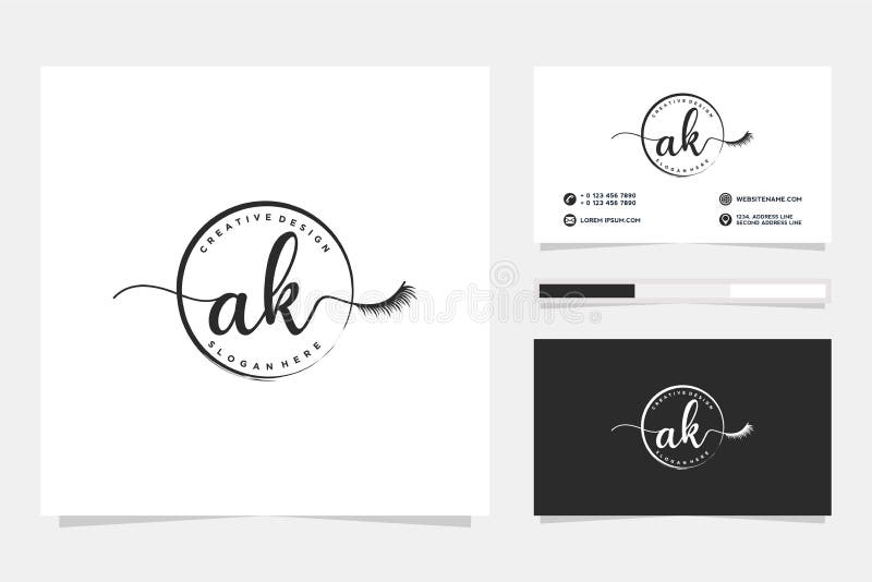 Initial AK Feminine Logo Collections and Business Card Templat Premium ...