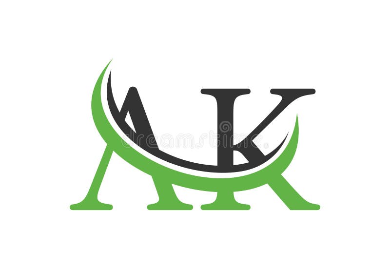 Initial AK Letter Logo Design, Vector Design Concept Stock Illustration ...