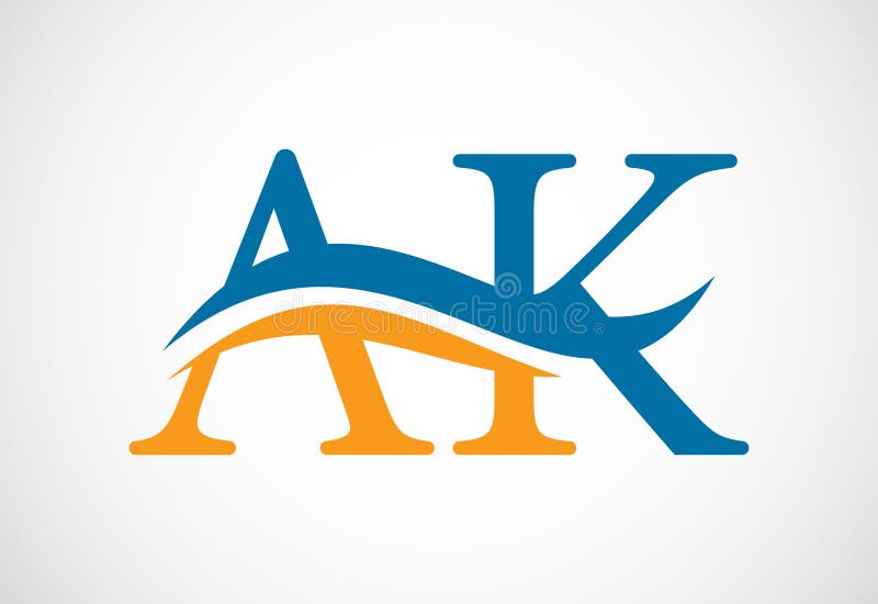 Initial AK Letter Logo Design, Vector Design Concept Stock Illustration ...