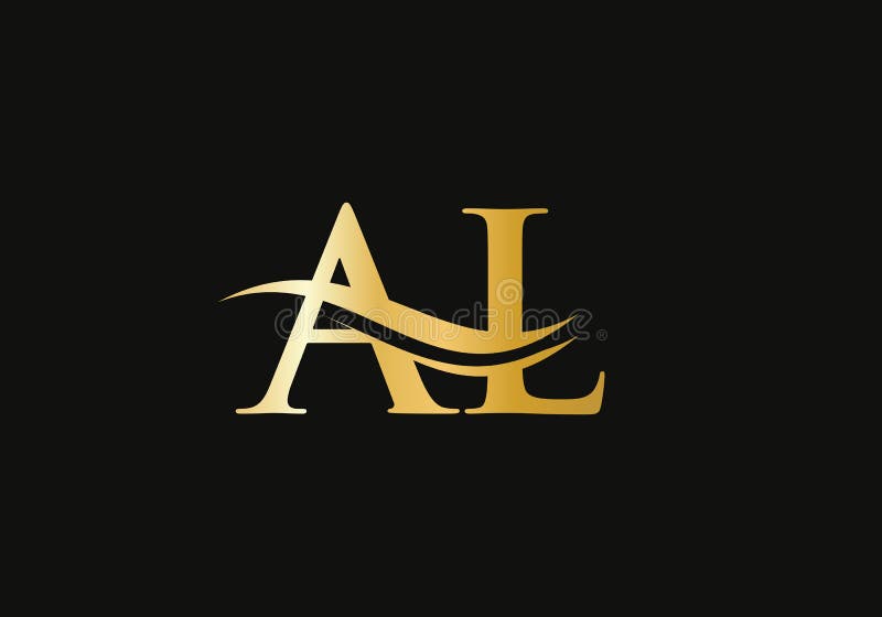 Initial AL Letter Linked Logo Vector Template. Swoosh Letter AL Logo ...