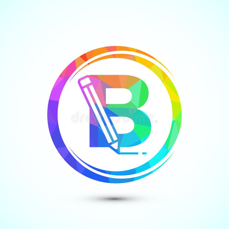 Initial Alphabet B with a Pencil Icon. Logo for Education, Student or ...