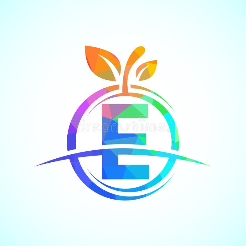 Initial Alphabet E with the Abstract Apple Logo. Healthy Food Logo ...