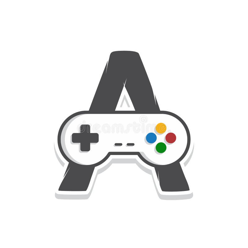 Initial Alphabet Game Console Joystick Controller Icon Logo Sign Stock ...