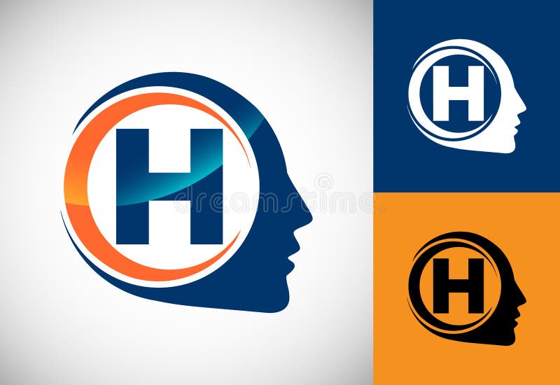 Initial Alphabet H with the Human Brain, a Logo for Science, Medical ...