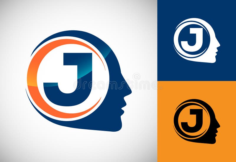 Initial Alphabet J with the Human Brain, a Logo for Science, Medical ...