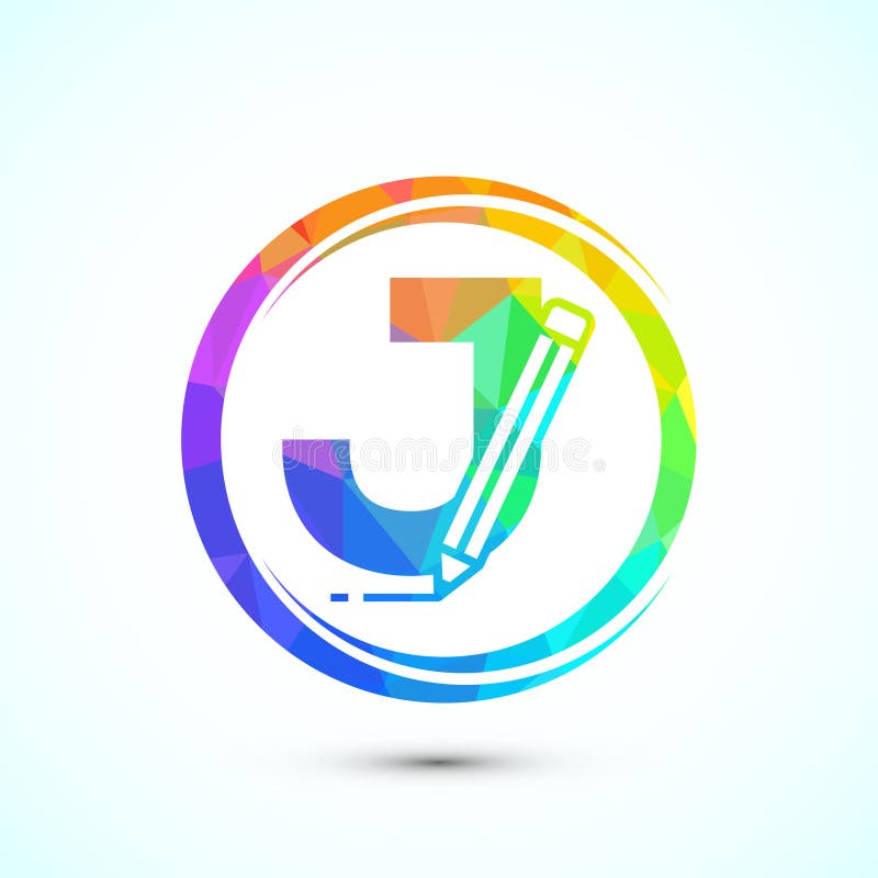 Initial Alphabet J with a Pencil Icon. Logo for Education, Student or ...