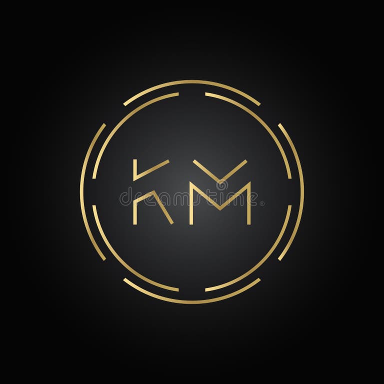Initial ALphabet KM Logo Design Vector Template. Abstract Letter KM ...