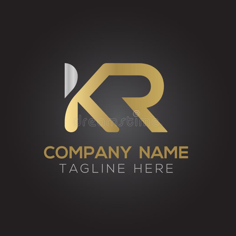 Initial KR Letter Logo Design Vector Illustration. Abstract Letter KR ...