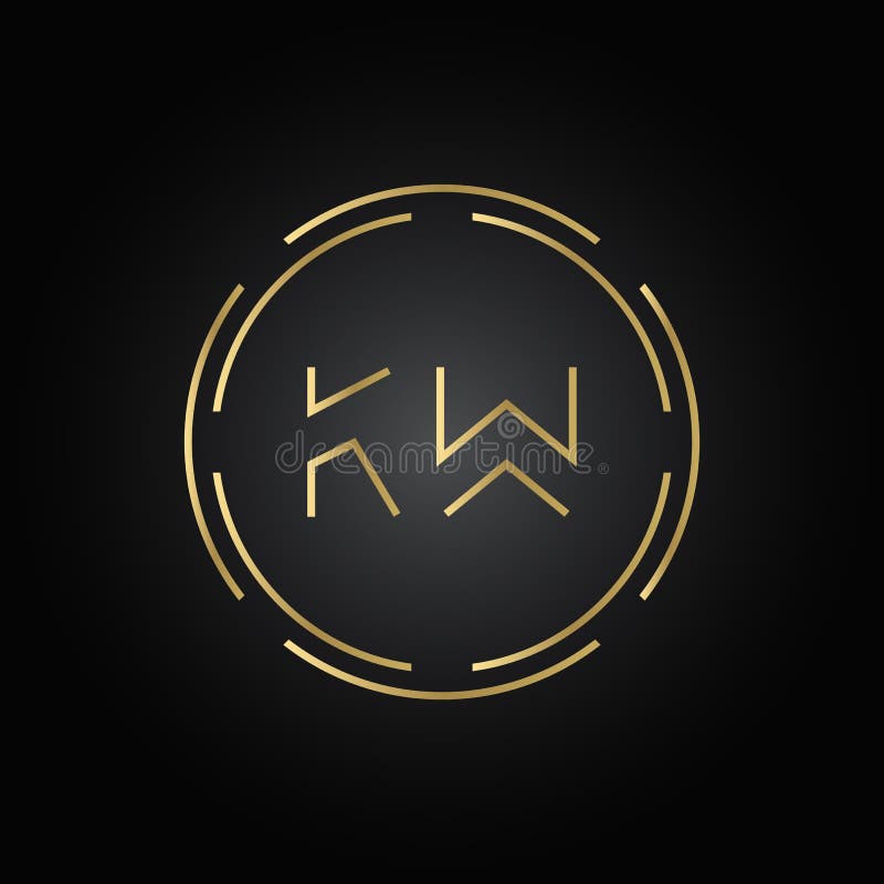 Initial KW Logo Design Vector Template. Abstract Letter KW Linked Logo ...