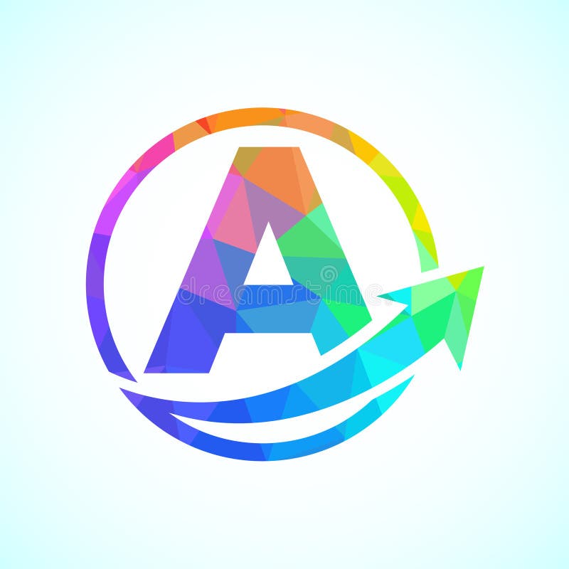 Initial Alphabet a Logo Design Incorporated with the Arrow. Financial ...