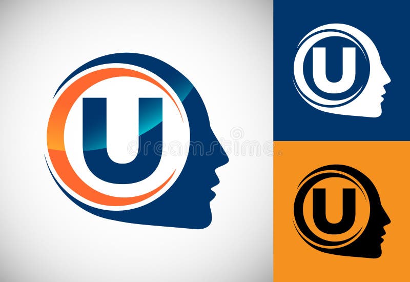 Initial Alphabet U with the Human Brain, a Logo for Science, Medical ...