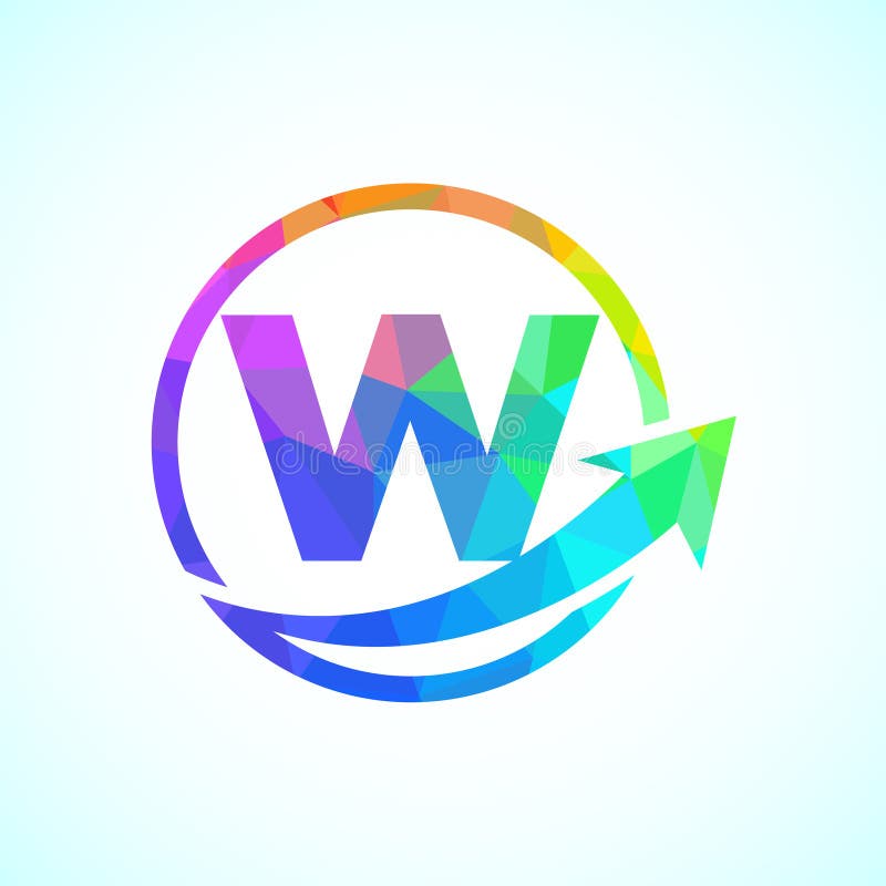 Initial Alphabet W Logo Design Incorporated with the Arrow. Financial ...