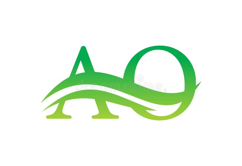 Initial AO Letter Logo Design, Vector Design Concept Stock Vector ...