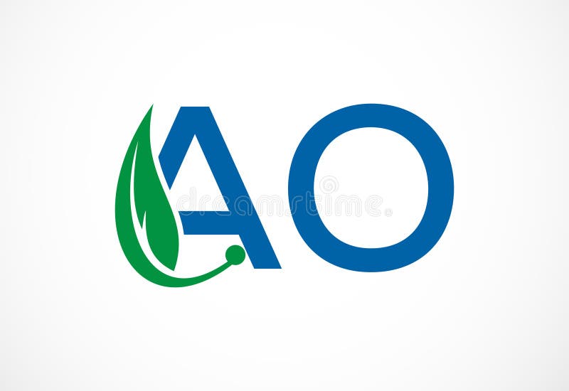 Initial AO Letter Logo Design, Vector Design Concept Stock Vector ...