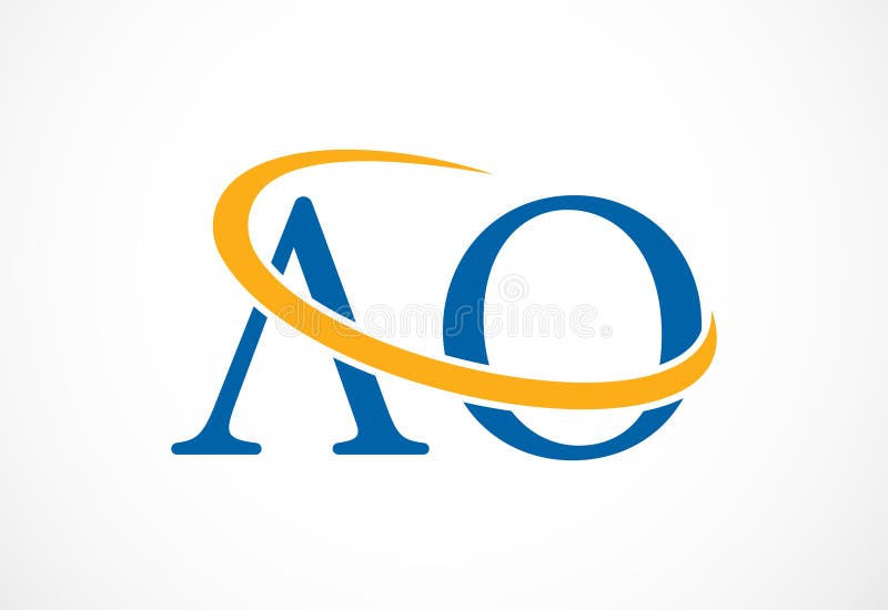 Initial AO Letter Logo Design, Vector Design Concept Stock Vector ...